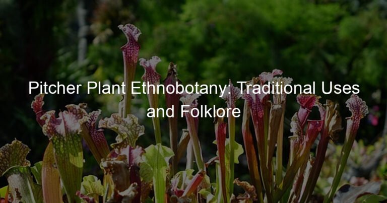 Pitcher Plant Ethnobotany: Traditional Uses and Folklore - Pitcher Crown